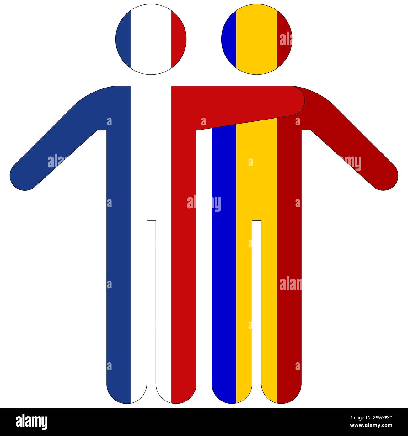 France - Romania / friendship concept on white background Stock Photo ...