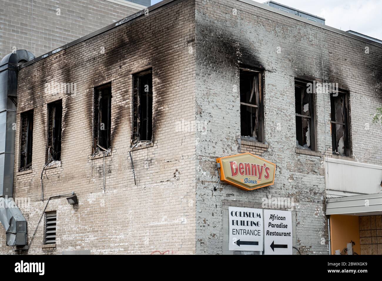 Minneapolis, Minnesota / USA - June 2 2020: Burned down damaged and ...