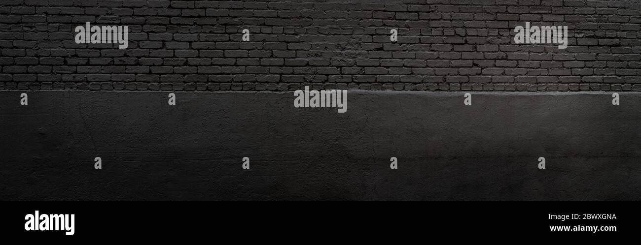 Black brick panoramic background, split stucco texture, creative copy ...