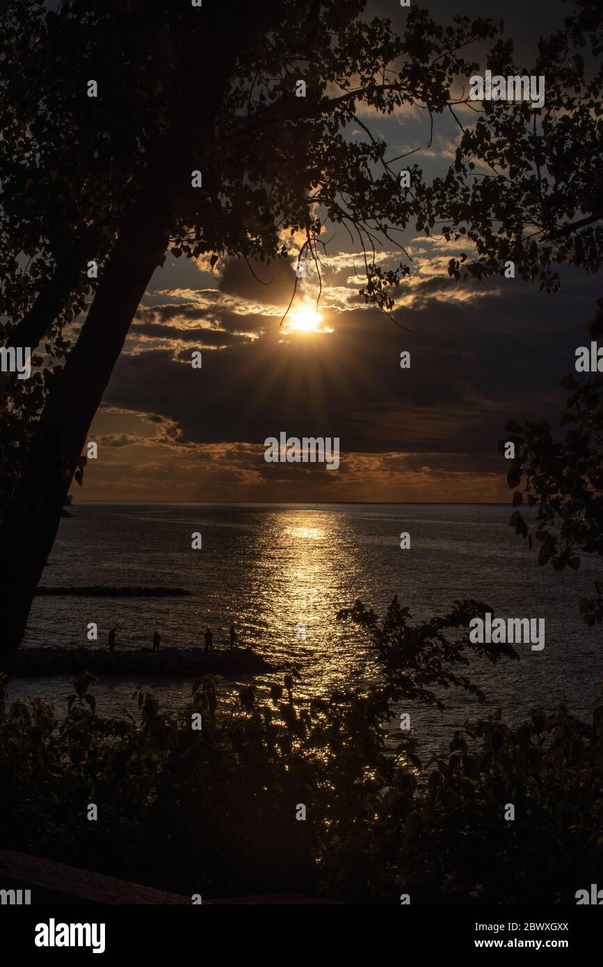 Sunset on Lake Erie Stock Photo - Alamy