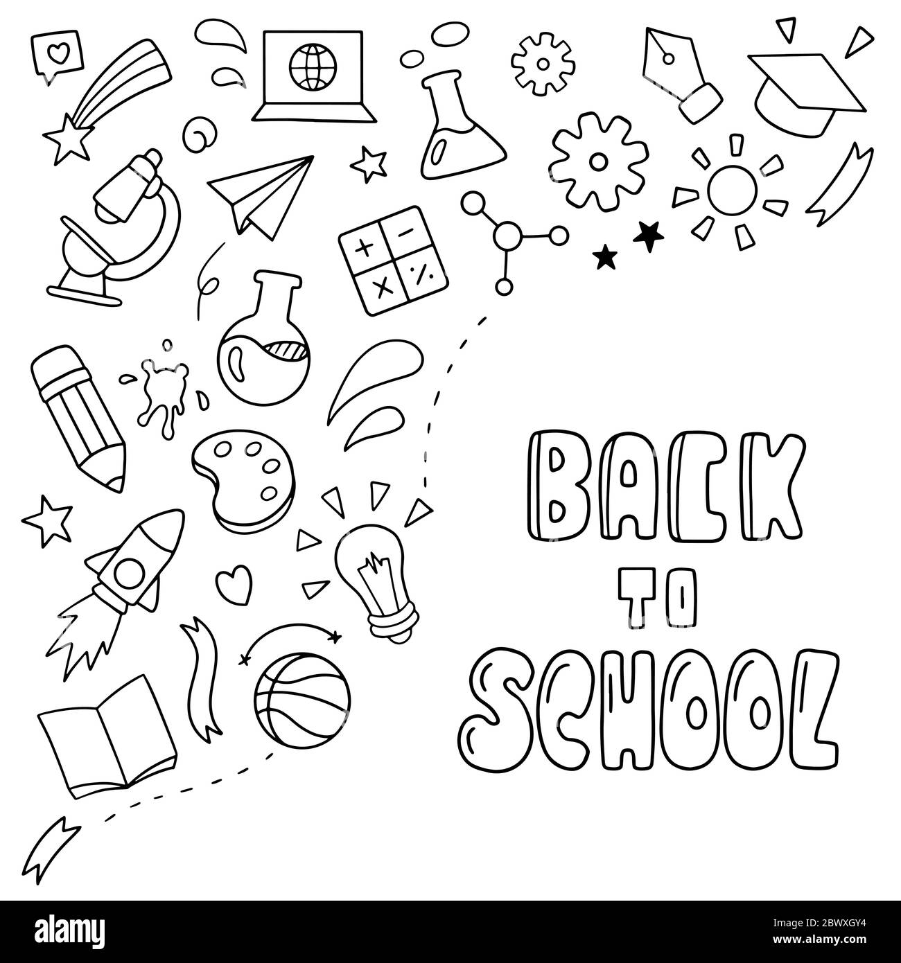 Back to school Vector illustration. Doodle design concept Stock Vector ...