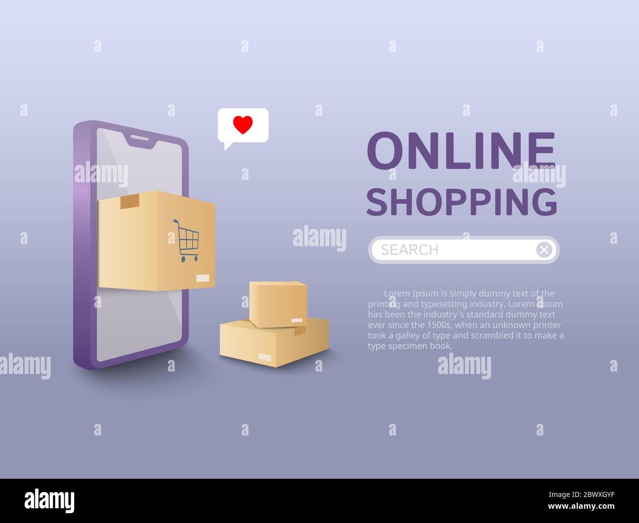 Online Shopping. concept of delivery service. Vector illustration Stock ...