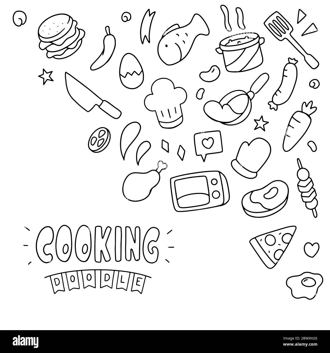 Cooking Vector illustration. Doodle design concept Stock Vector Image ...
