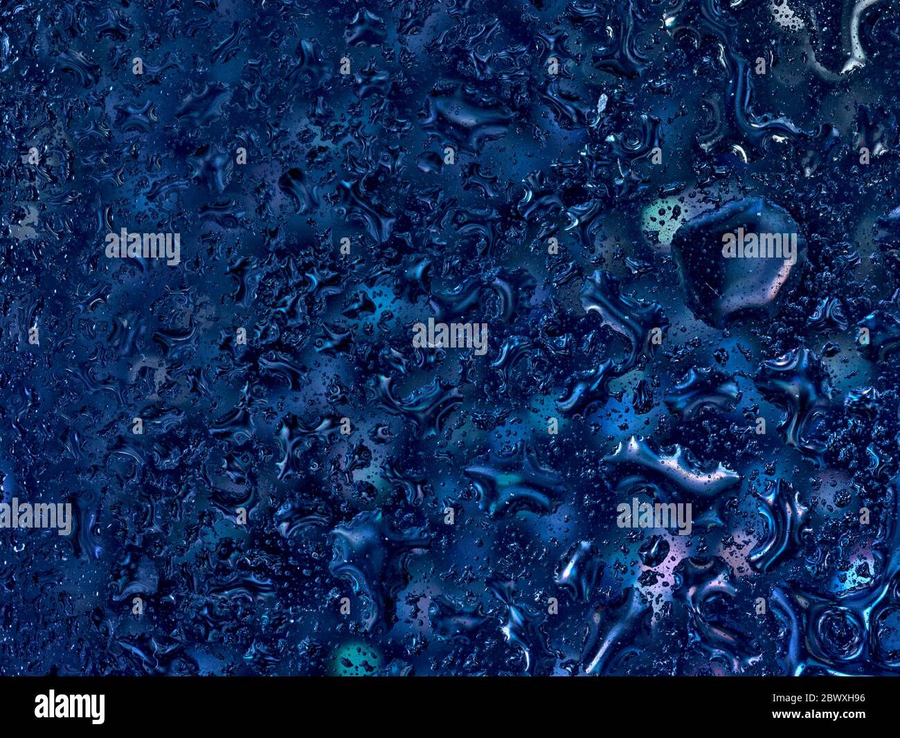 Close-up intimate landscape f water droplets on glass, abstract Stock ...