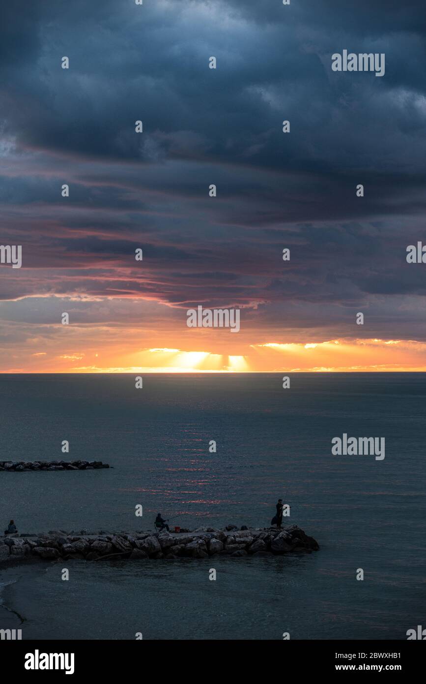 Sunset on Lake Erie Stock Photo - Alamy