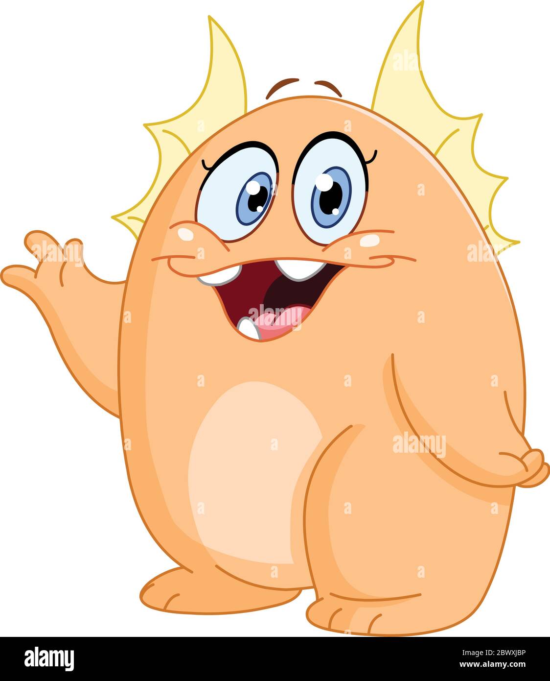 Adorable monster waving hello Stock Vector Image & Art - Alamy