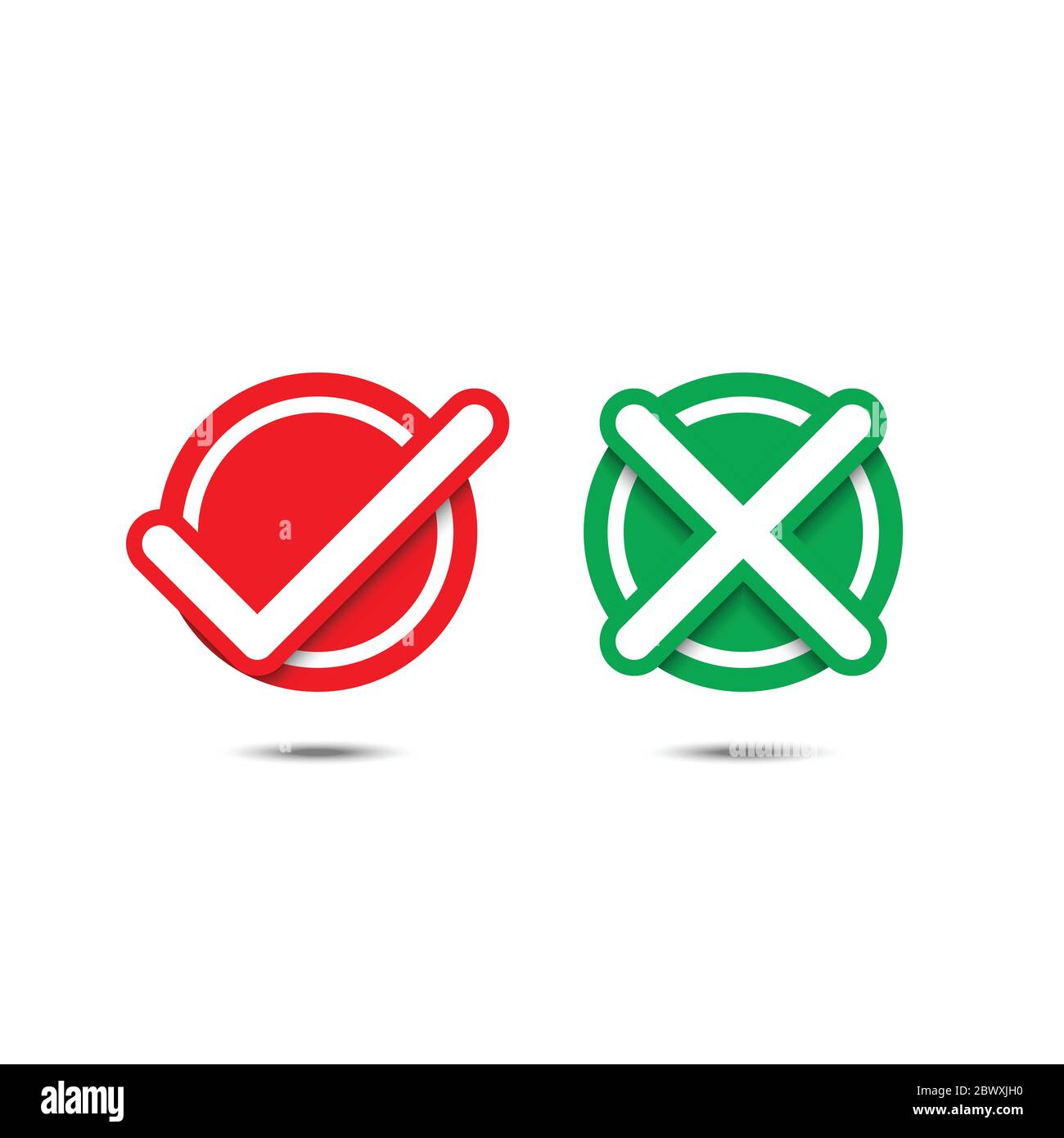 Check Mark and Cross Mark Icons. Vector illustration Stock Vector Image & Art - Alamy