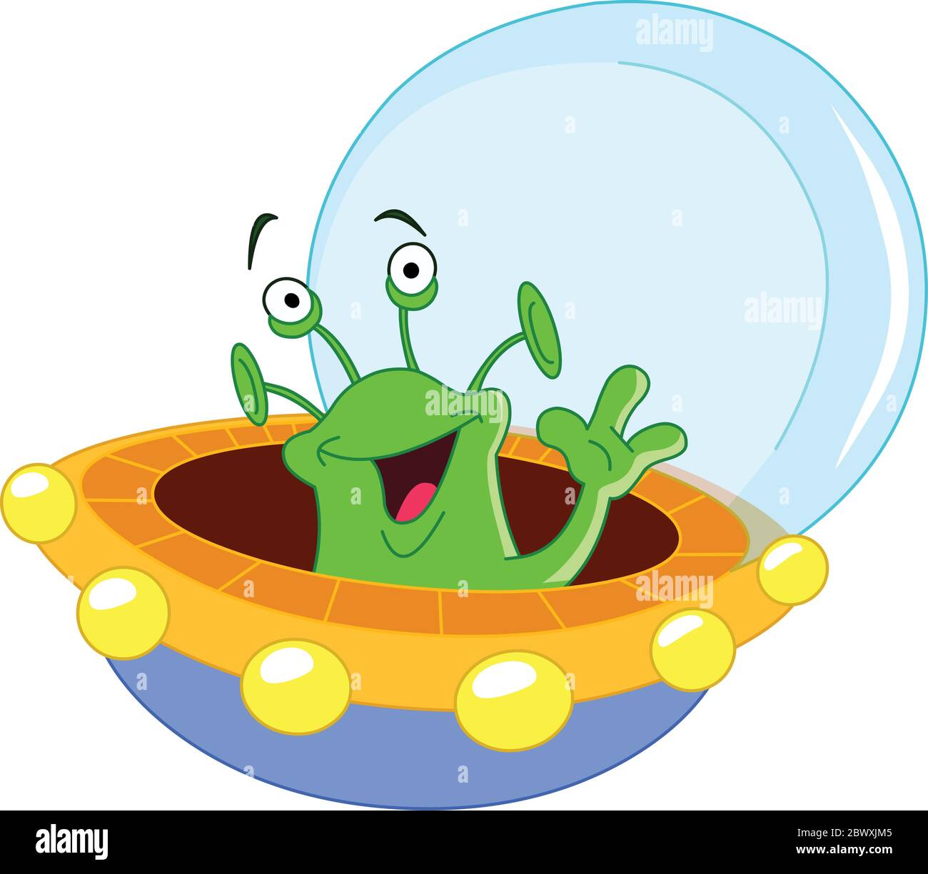 Cartoon ufo illustration hand hi-res stock photography and images - Alamy
