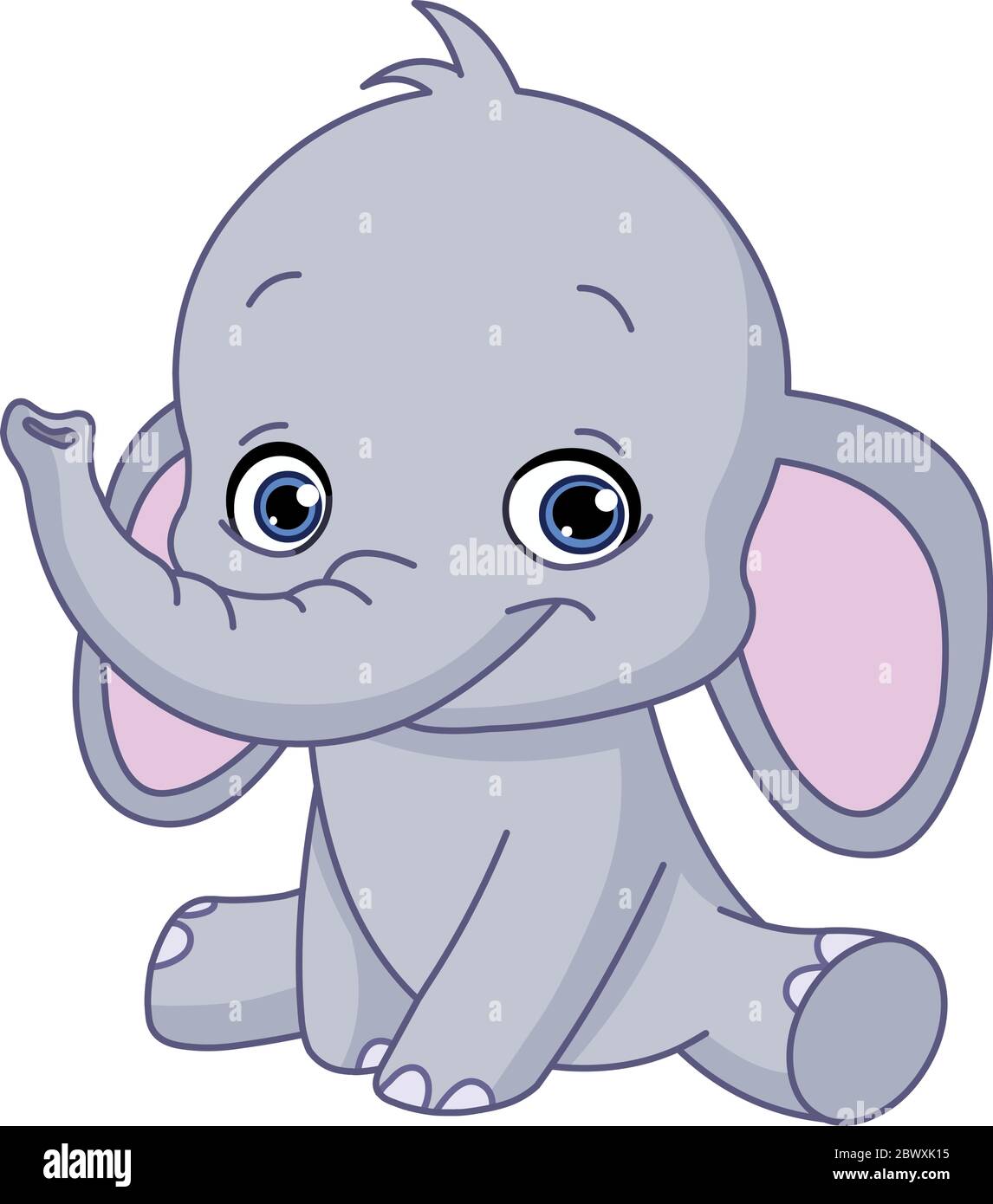 Baby elephant sitting drawing hi-res stock photography and images - Alamy