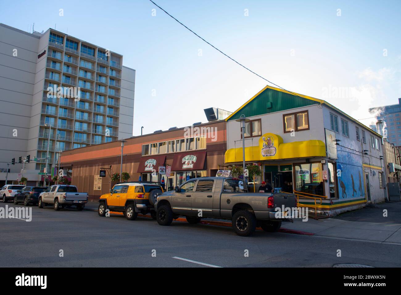 Historic buildings on G Street between 4th Avenue and 5th Avenue in ...