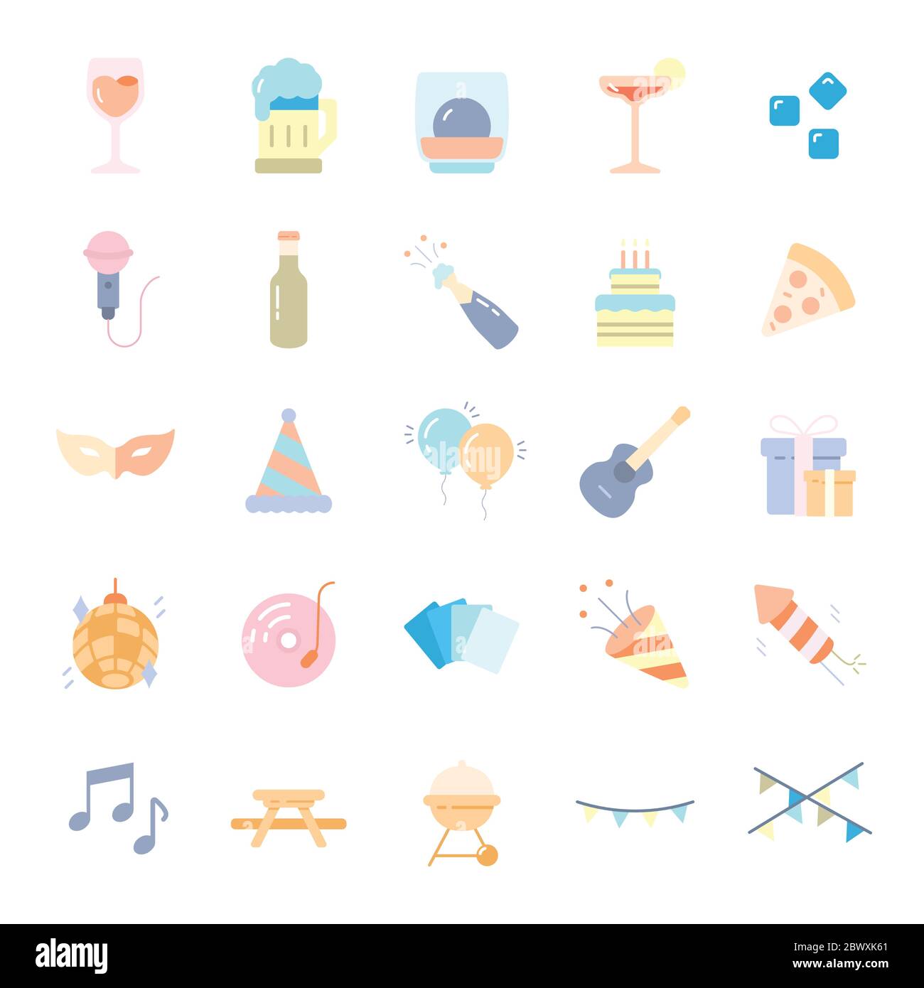 party icon color. Set of party. vector illustration Stock Vector Image ...