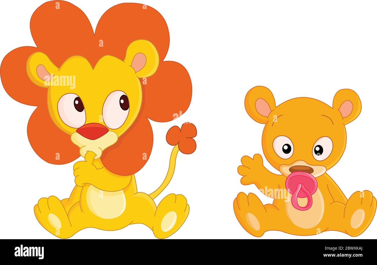 Cartoon Baby Girl Lion