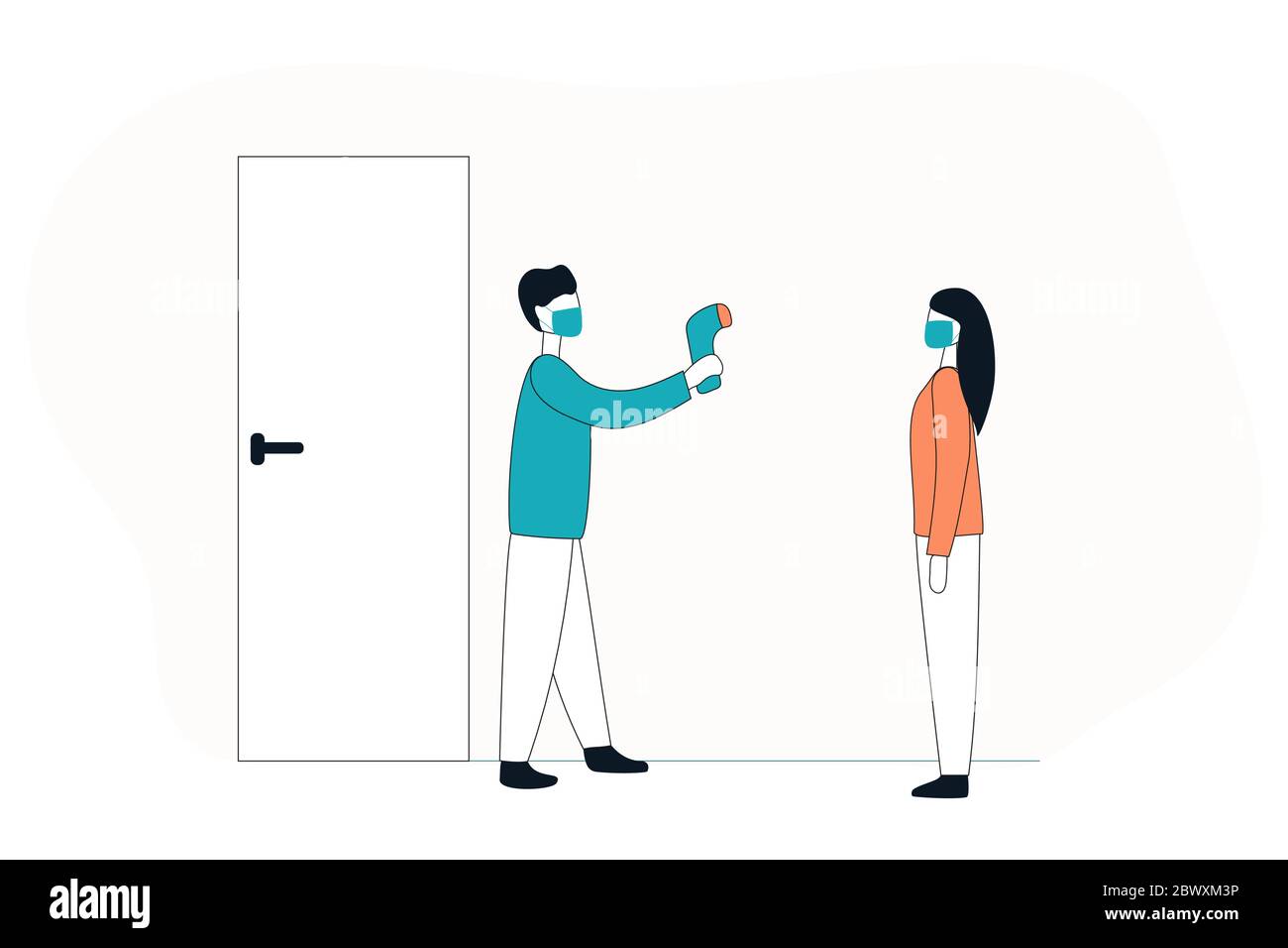 Checking temperature with a non-contact thermometer. Coronavirus ...
