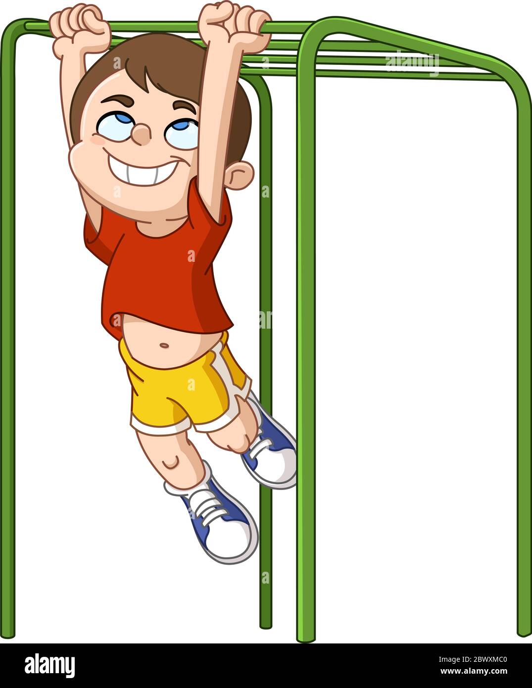 Happy boy climbing on monkey bars Stock Vector Image & Art - Alamy