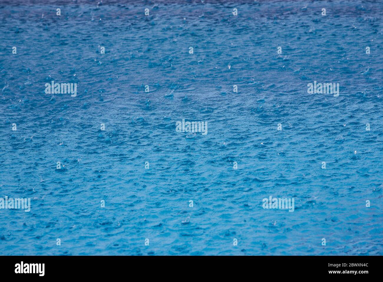 Rain on swimming pool surface Stock Photo - Alamy