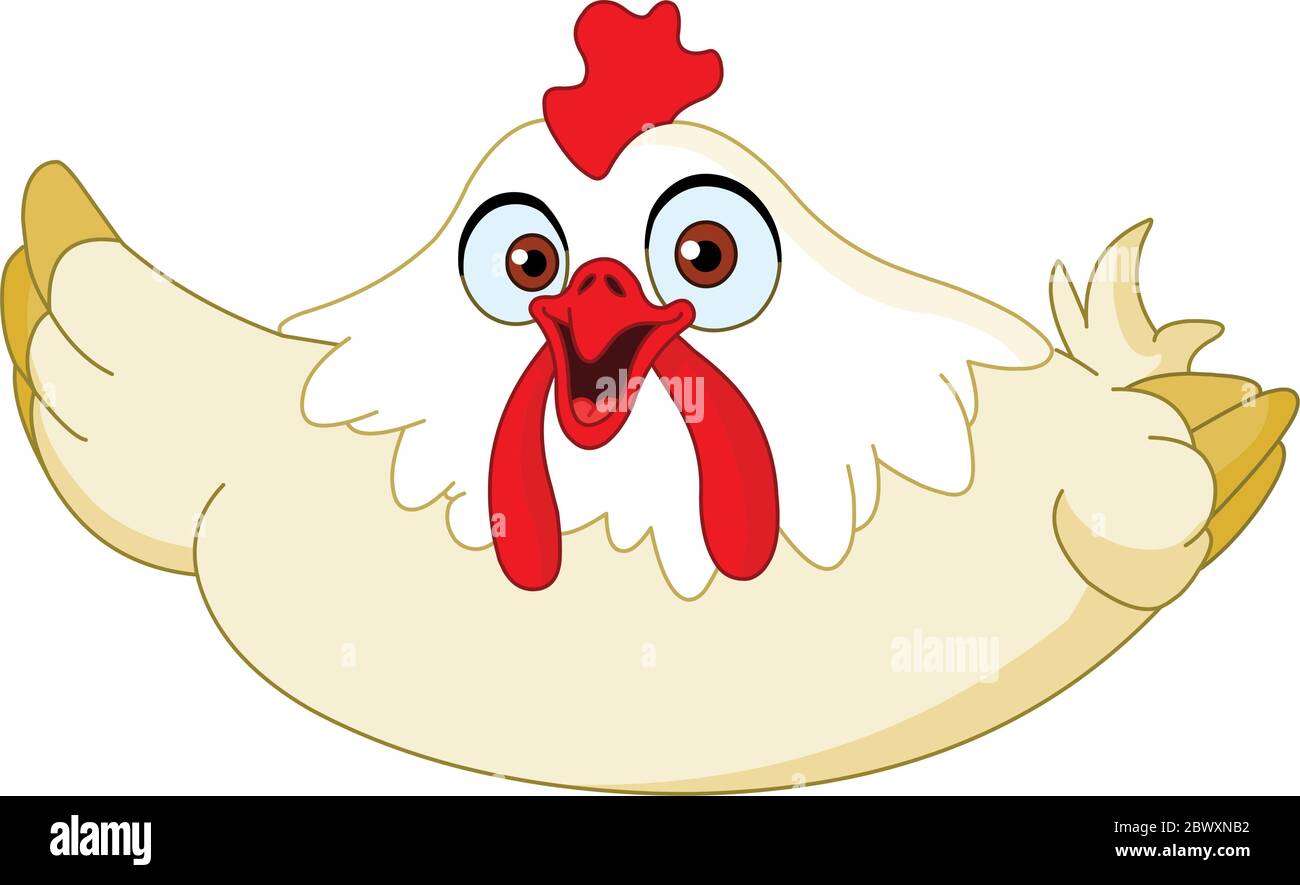 Cartoon chicken presenting with her wing Stock Vector Image & Art - Alamy