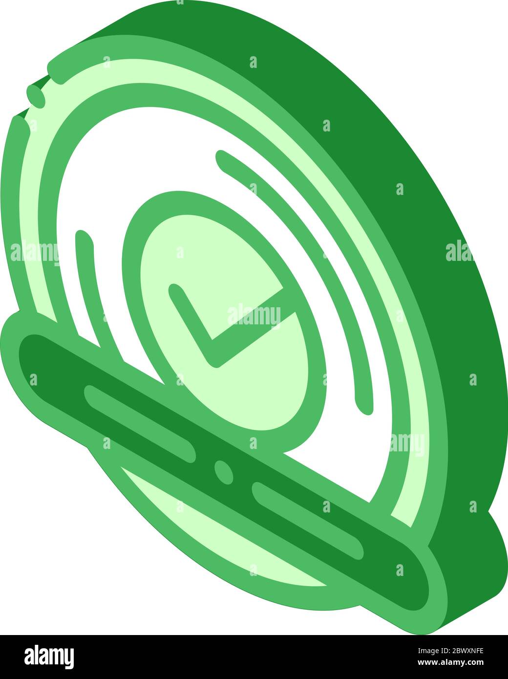 Approved Button With Text Element isometric icon Stock Vector Image ...