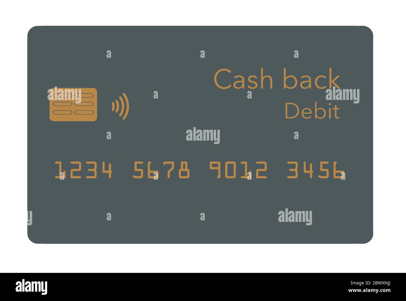 Here is a cash rewards debit card that is green and isolated on a white ...