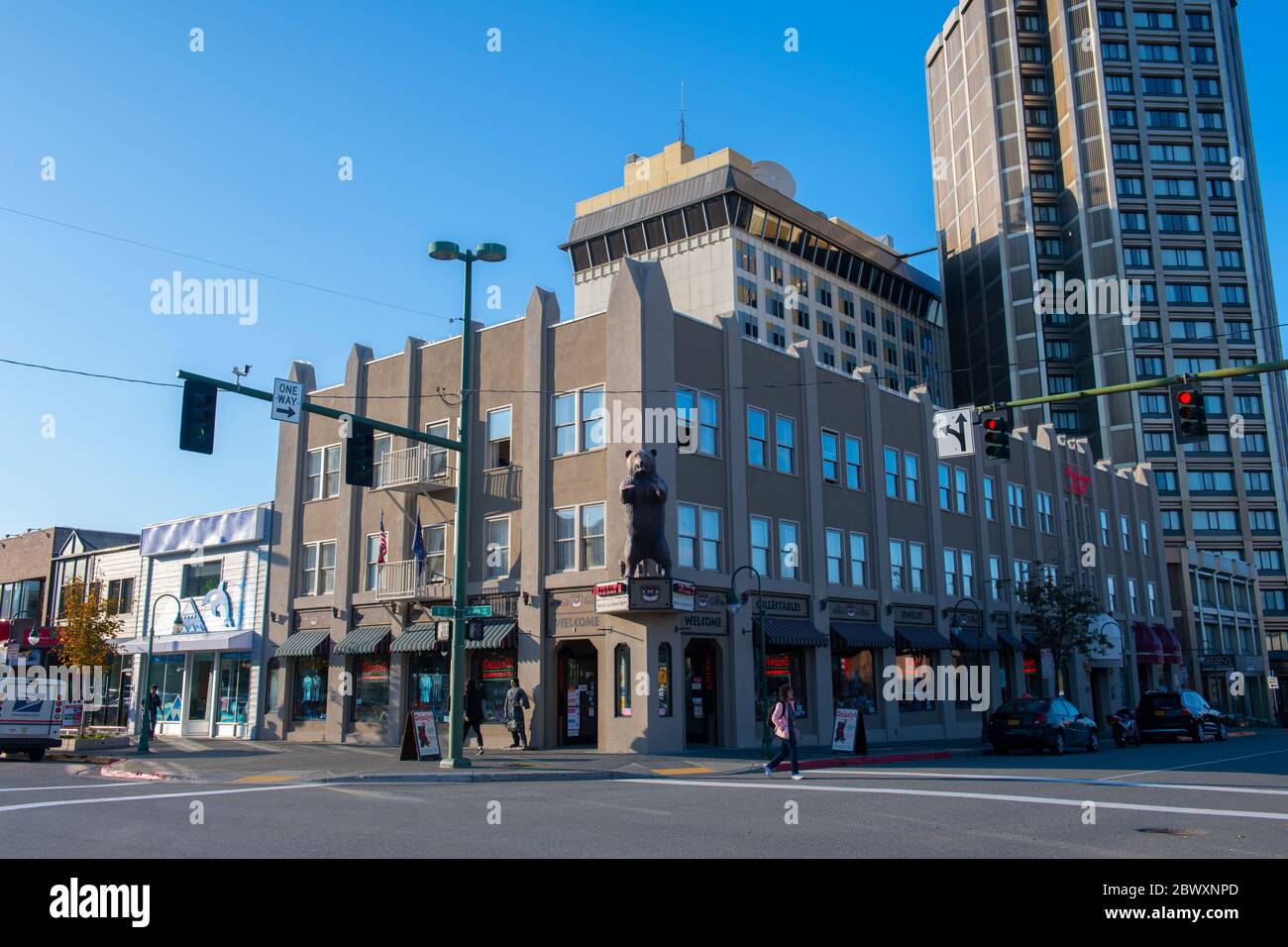 Historic buildings on 4th Avenue at E Street in downtown Anchorage ...