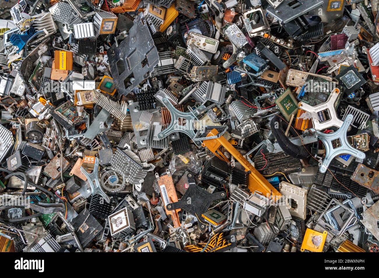 Scrap yard electronic waste for recycling with selective focus ...