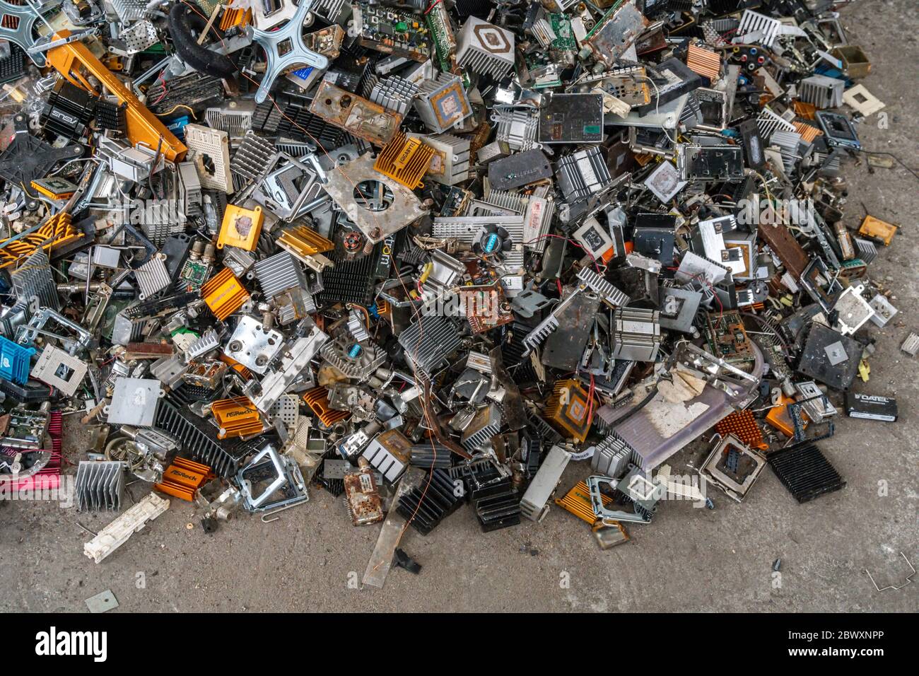 Scrap yard electronic waste for recycling with selective focus ...