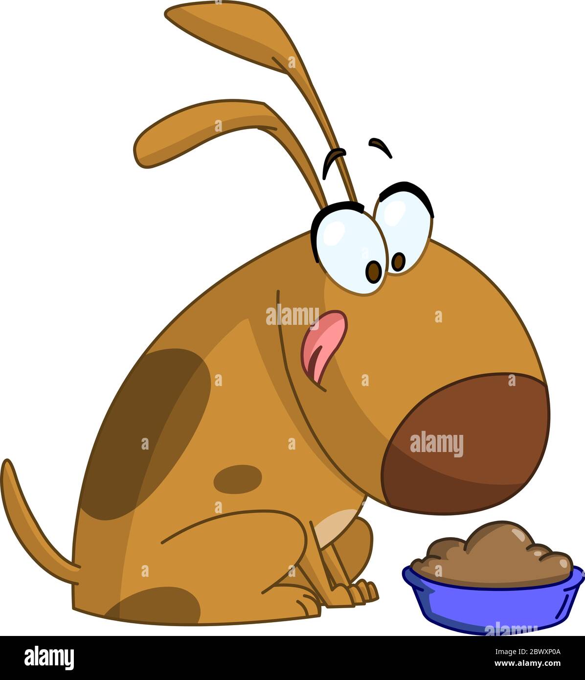 Dog ready to eat food Stock Vector Images - Alamy