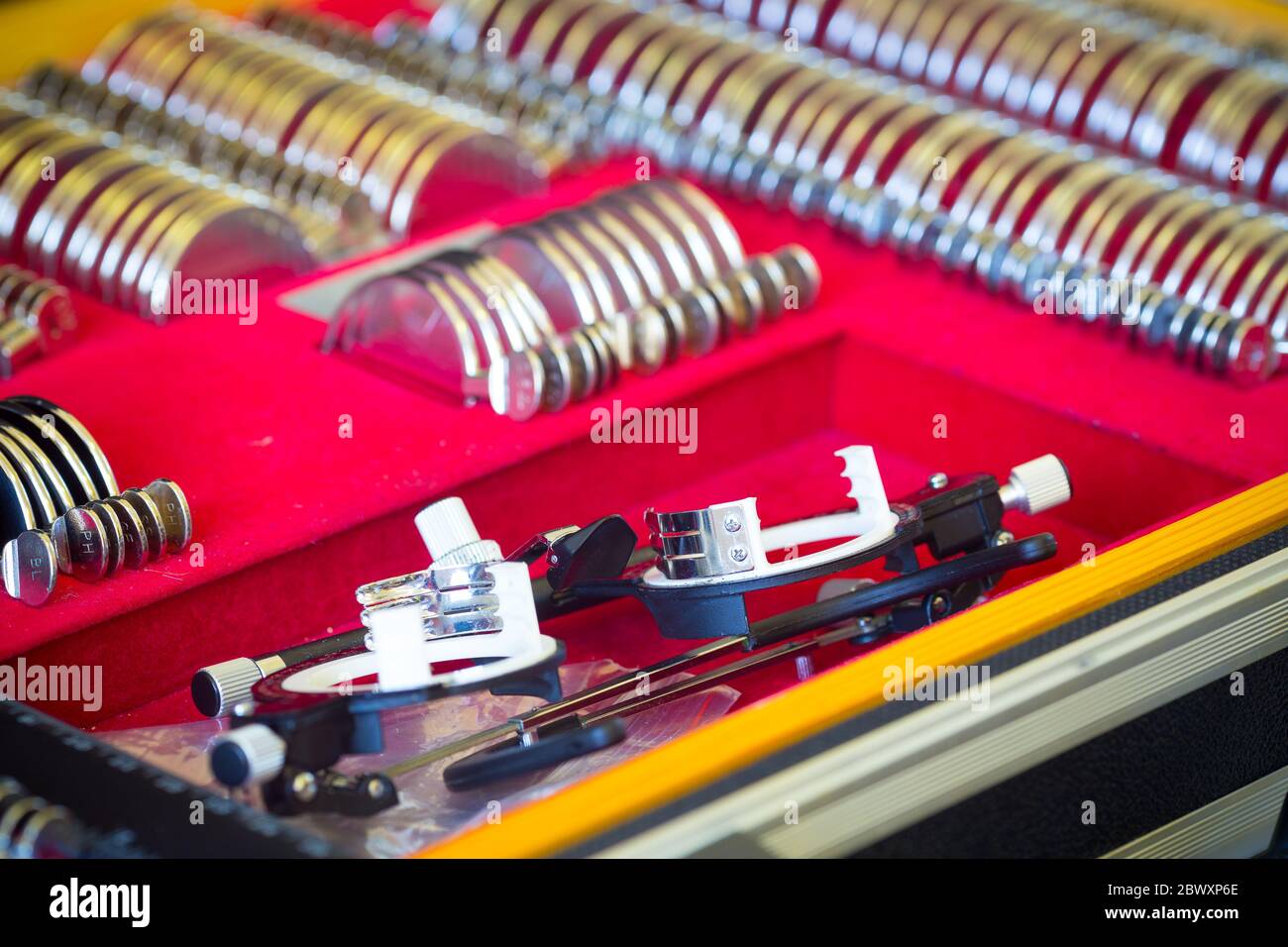 Ophthalmology lens set in special case Stock Photo - Alamy