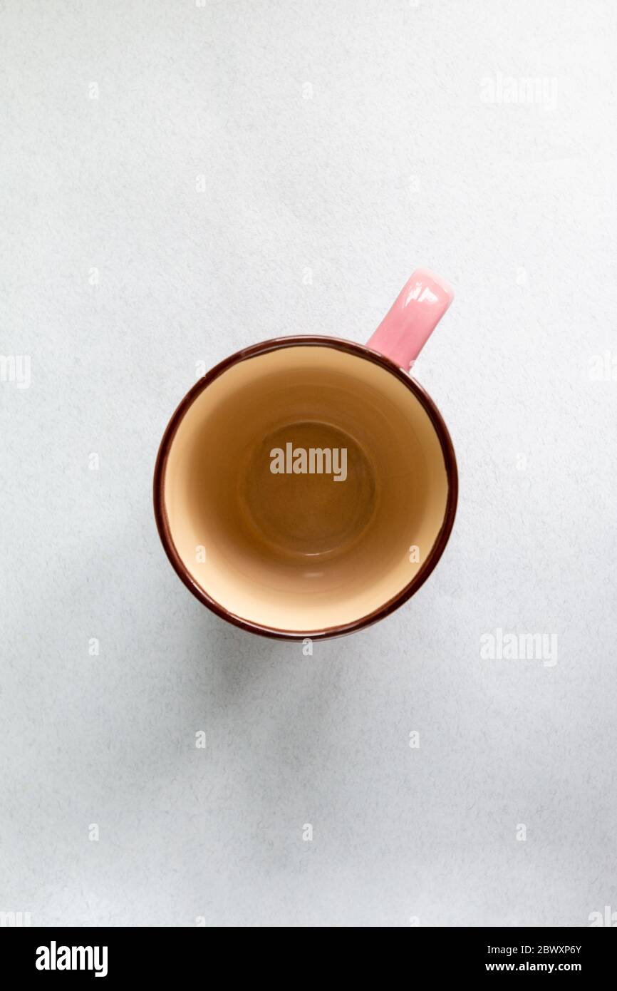 empty tea cup top view. minimalistic design template Stock Photo - Alamy