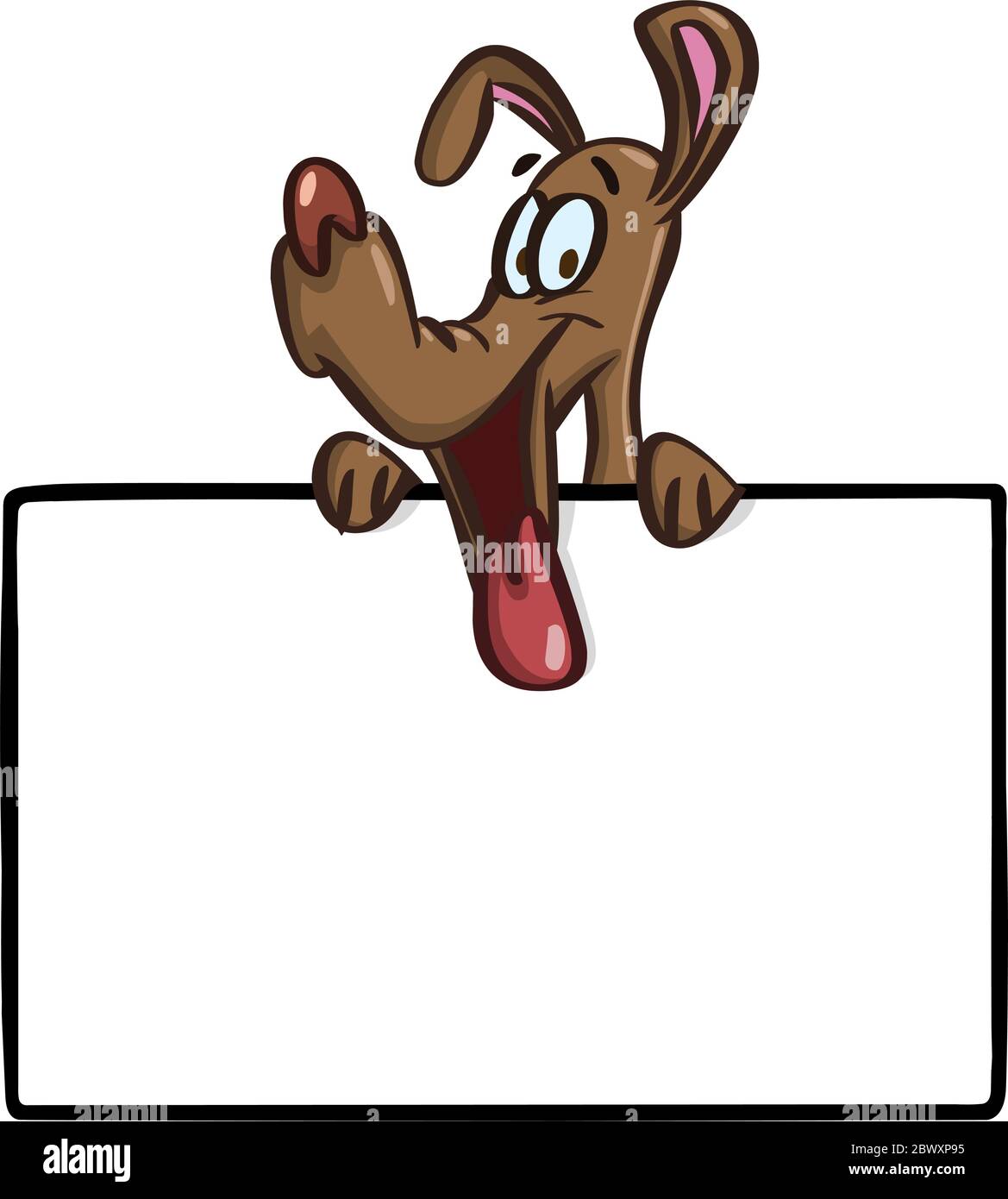 Funny dog holding banner Stock Vector Images - Alamy