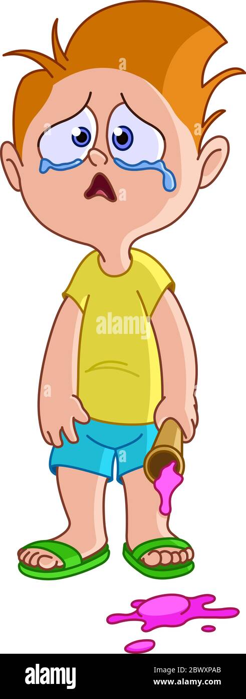 Child crying ice cream Cut Out Stock Images & Pictures - Alamy