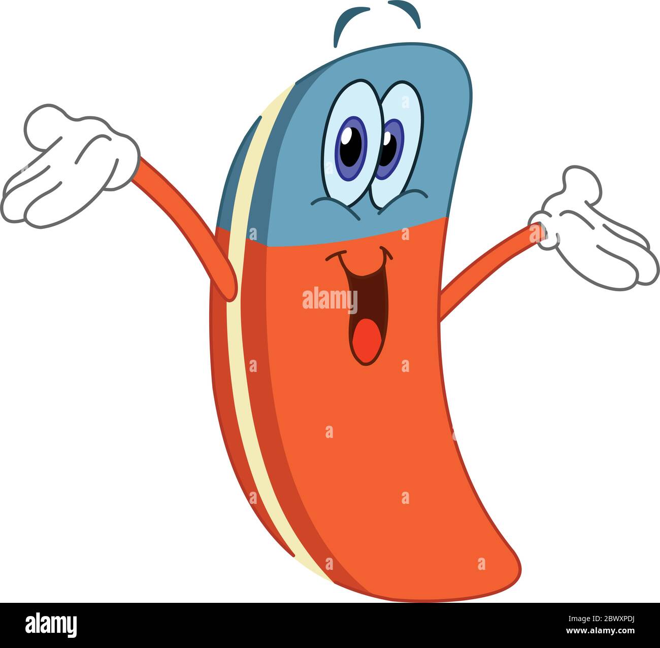 Cartoon eraser raising his hands Stock Vector Image & Art - Alamy