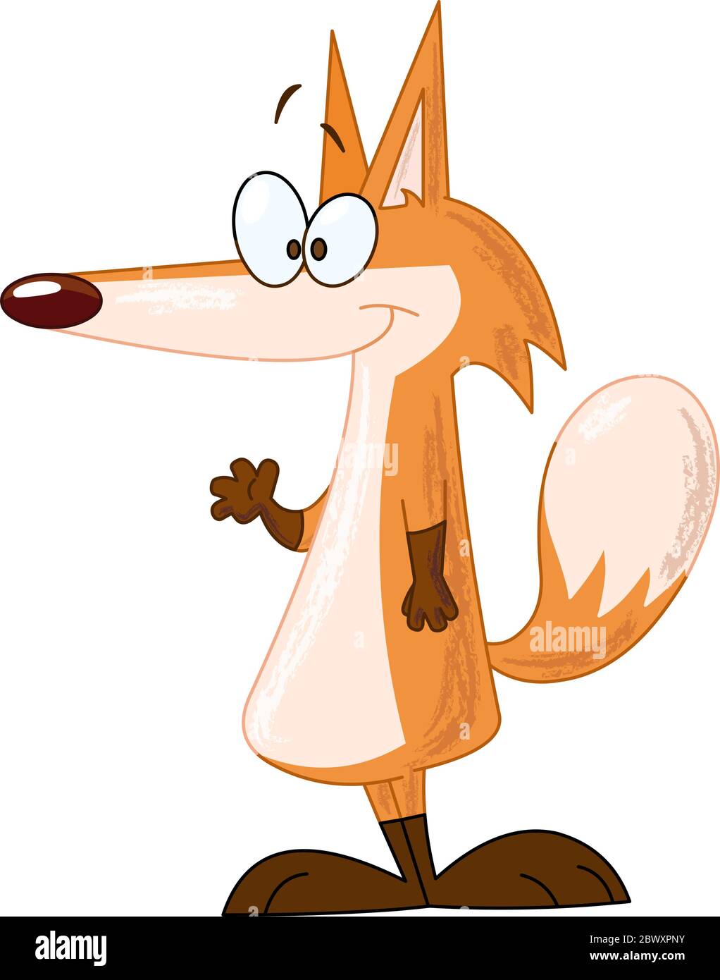 Happy cartoon fox waving smiling hi-res stock photography and images ...