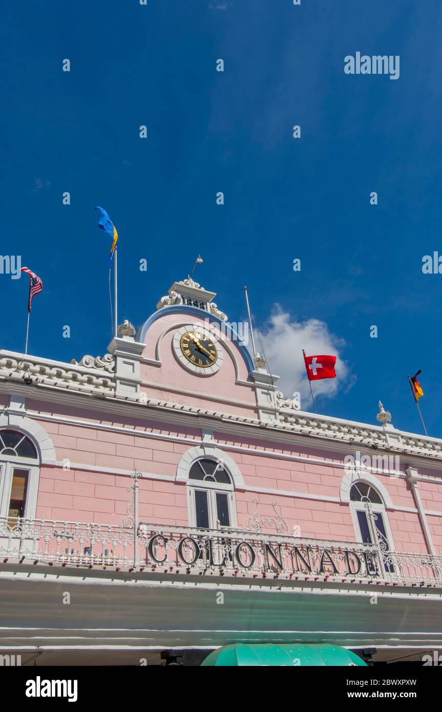 Detail of the old colonial architecture in Bridgetown, the capital city ...