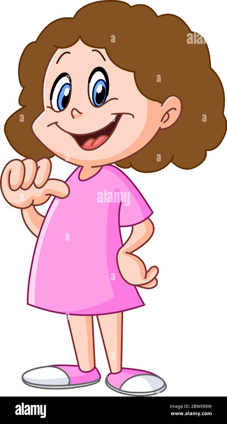Cartoon girl pointing hi-res stock photography and images - Alamy