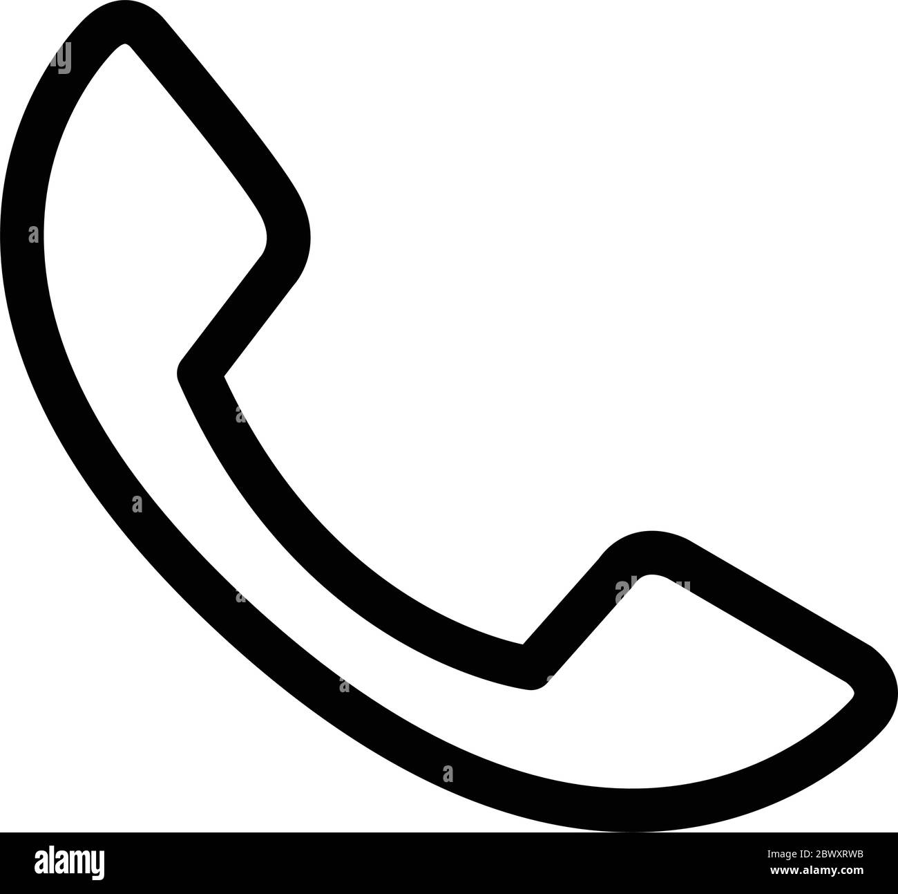 Phone call line icon symbol isolated on white vector illustration Stock ...