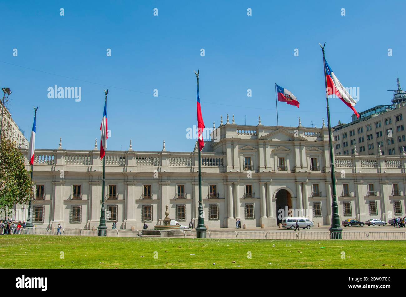 View of the parliament building in downtown Santiago, Chile Stock Photo ...