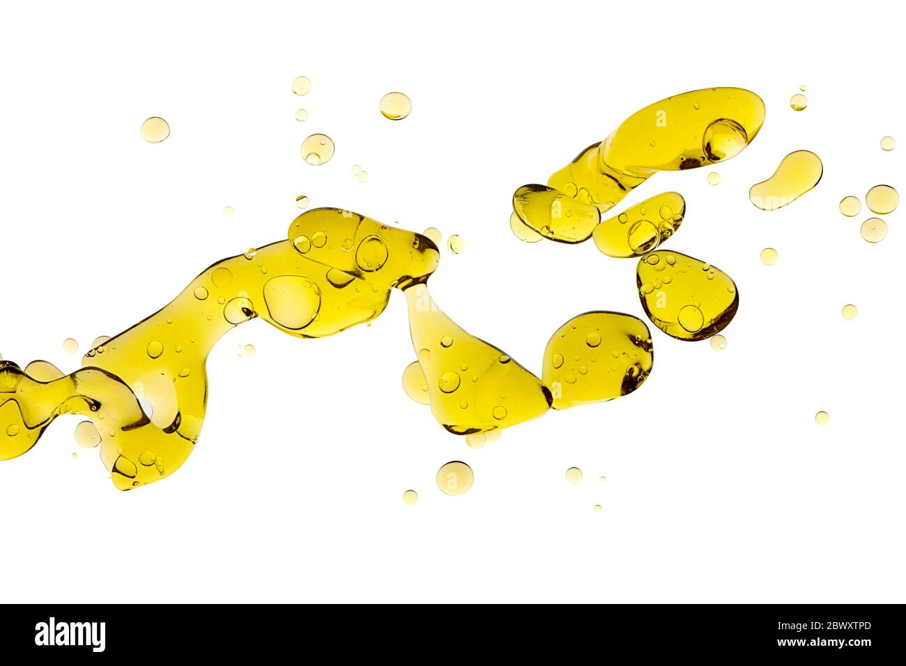 Olive oil drops. Abstract Image of Blobs of Golden Oil Floating ...