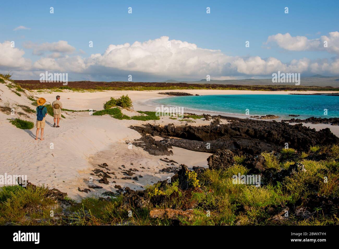 Cerro Brujo beach on San Cristobal Island (Isla San Cristobal) or ...