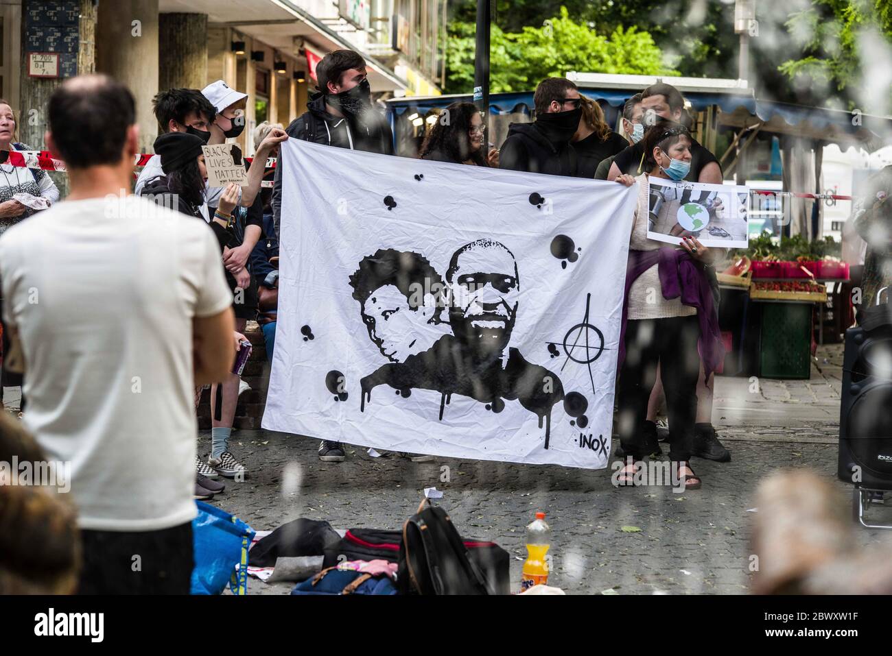 Munich, Bavaria, Germany. 3rd June, 2020. Images of George Floyd with ...