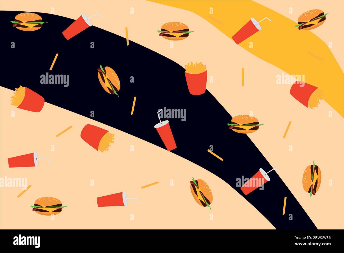 Delicious burger soda in Stock Vector Images - Alamy