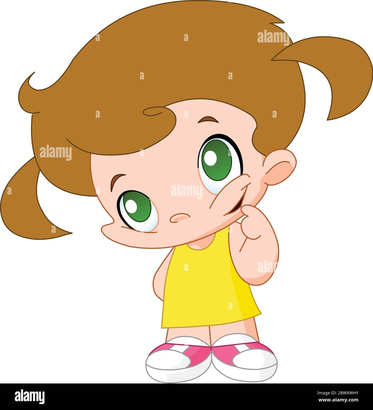 Cartoon shy girl hi-res stock photography and images - Alamy