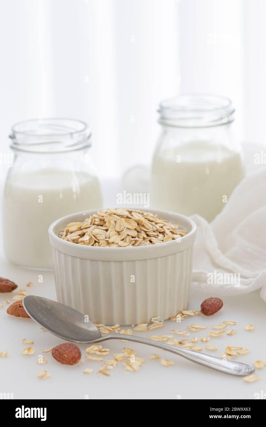 Healthy Milk for Breakfast Stock Photo - Alamy