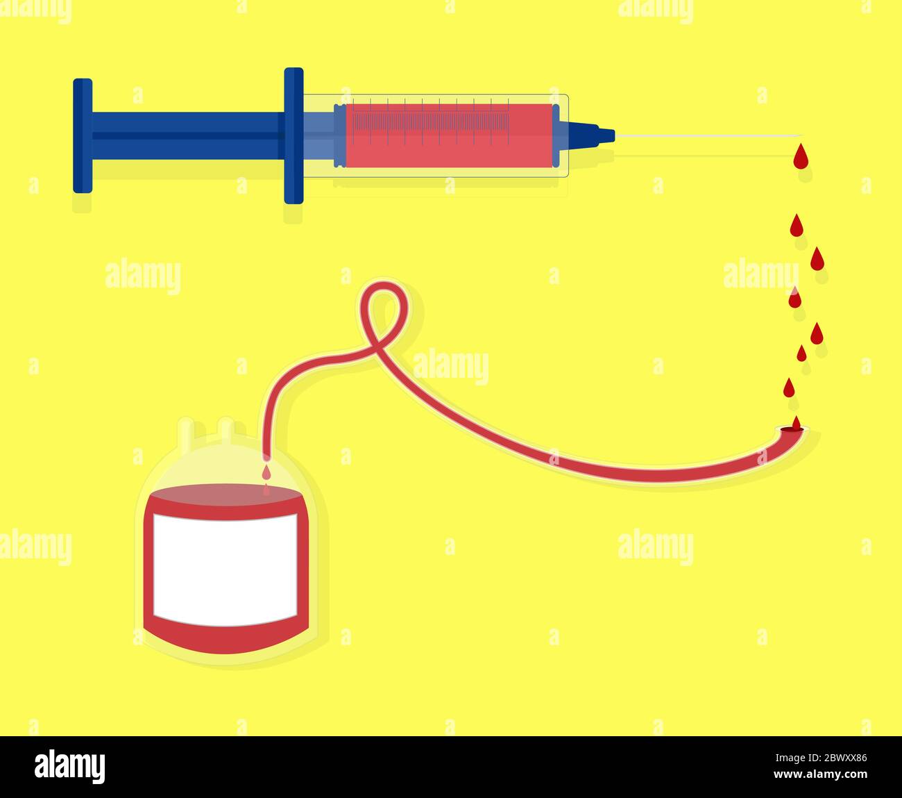 Syringe injection needle blood Stock Vector Images - Alamy