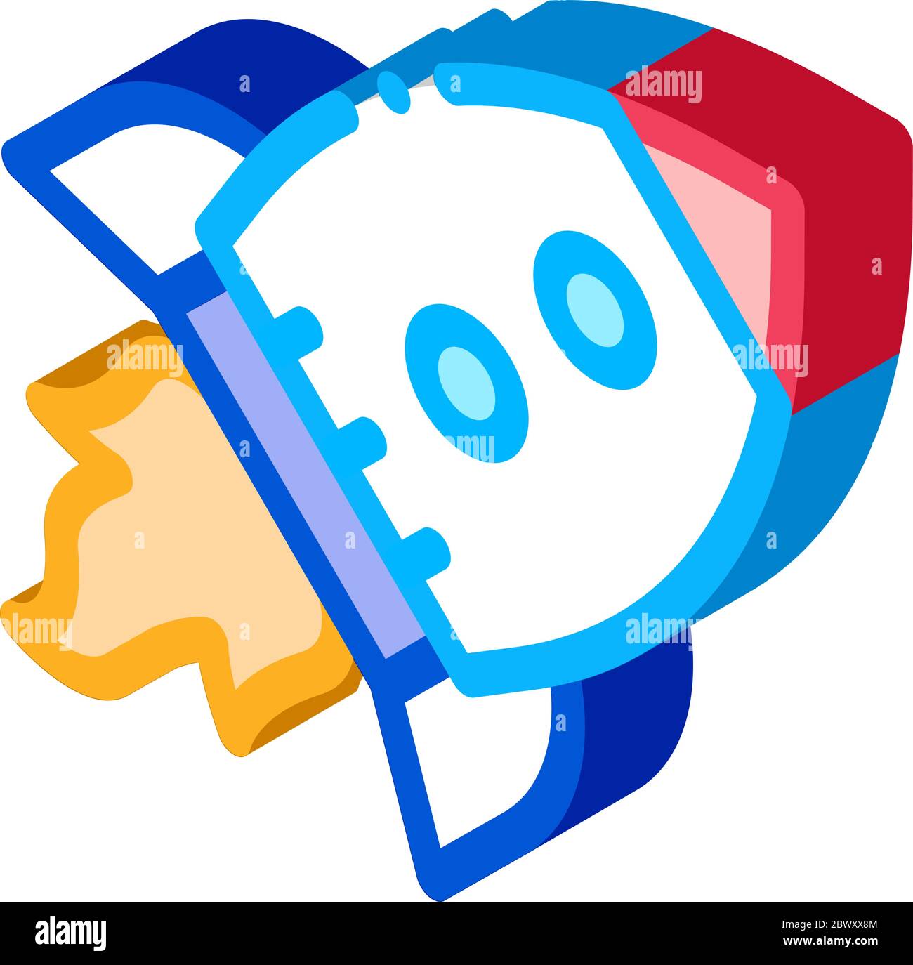 Flying Rocket Spaceship Agile Element isometric icon Stock Vector Image ...