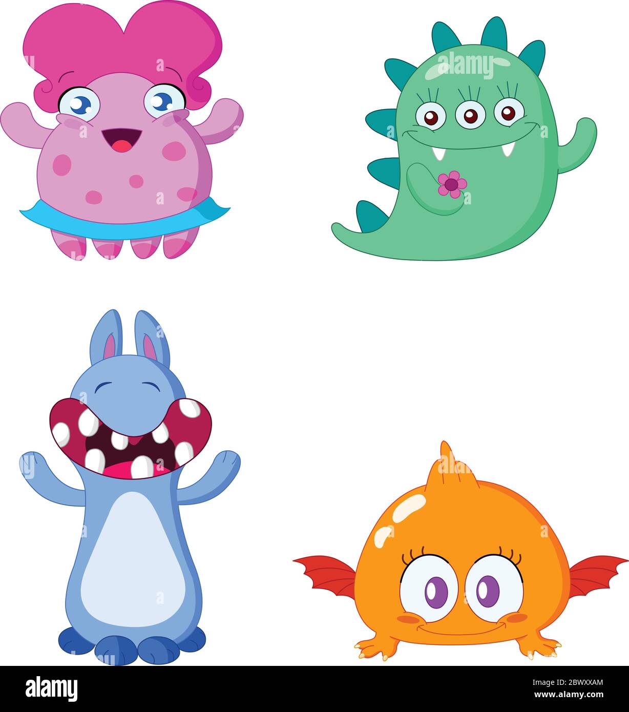 Cartoon cute monsters hi-res stock photography and images - Alamy