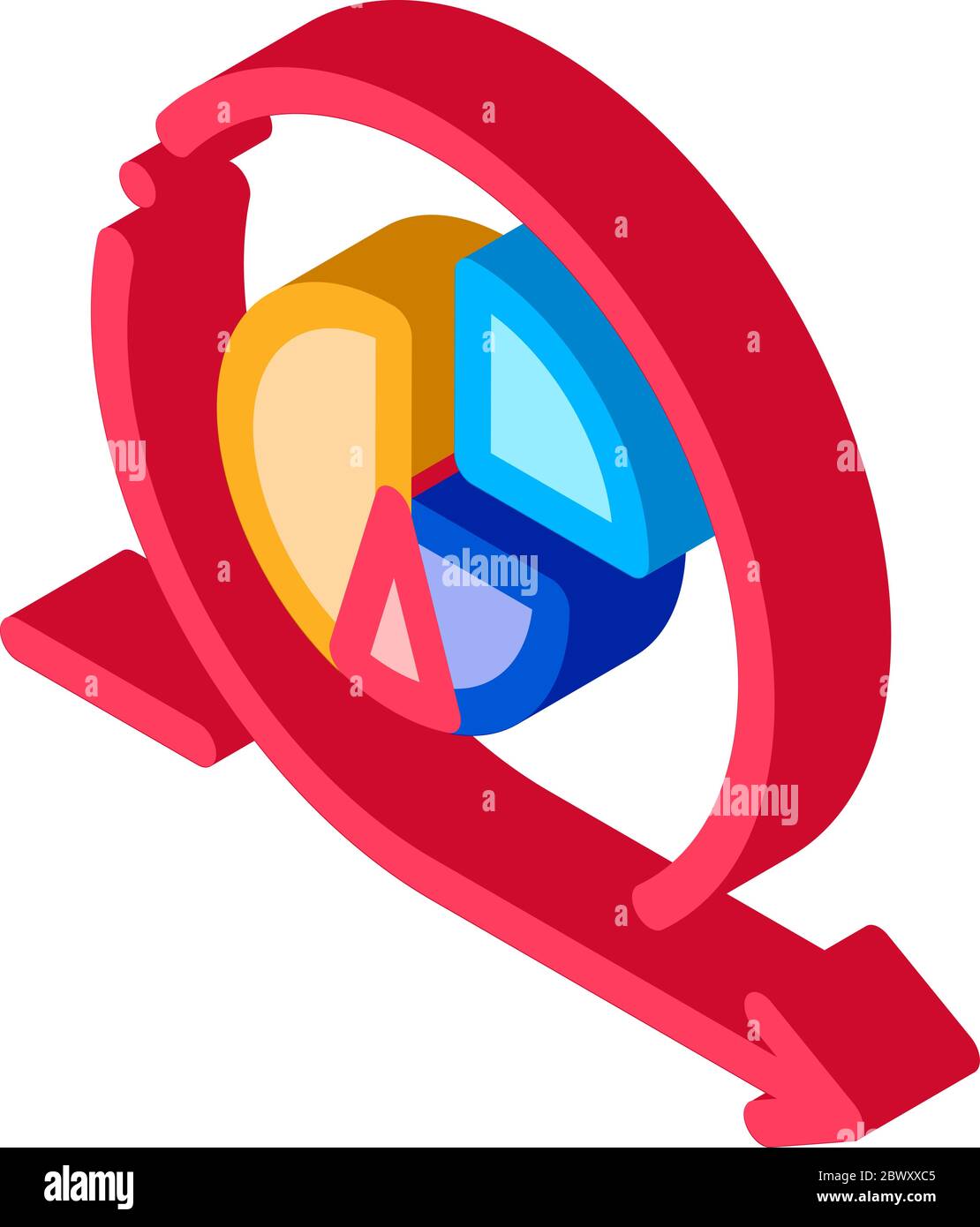 Round Graph In Center Agile Arrow Mark isometric icon Stock Vector ...