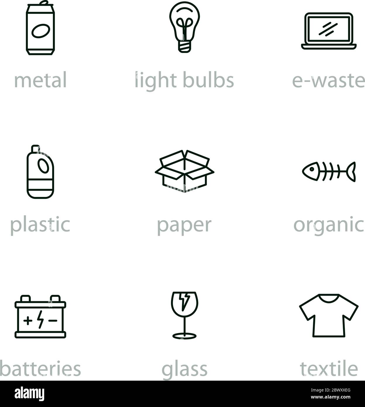 Sorting garbage icon set Stock Vector Image & Art - Alamy