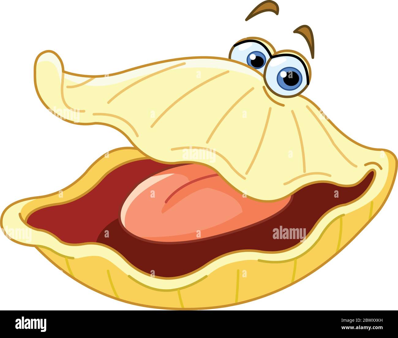 Oyster Shell Cartoon Free Oysters Isolated Vector Art