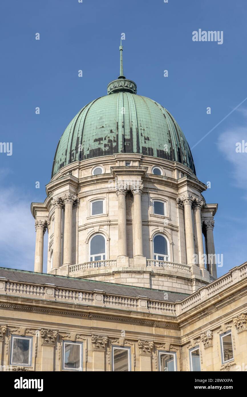 Upward dome view of Buda Castle royal palace in morning Stock Photo - Alamy
