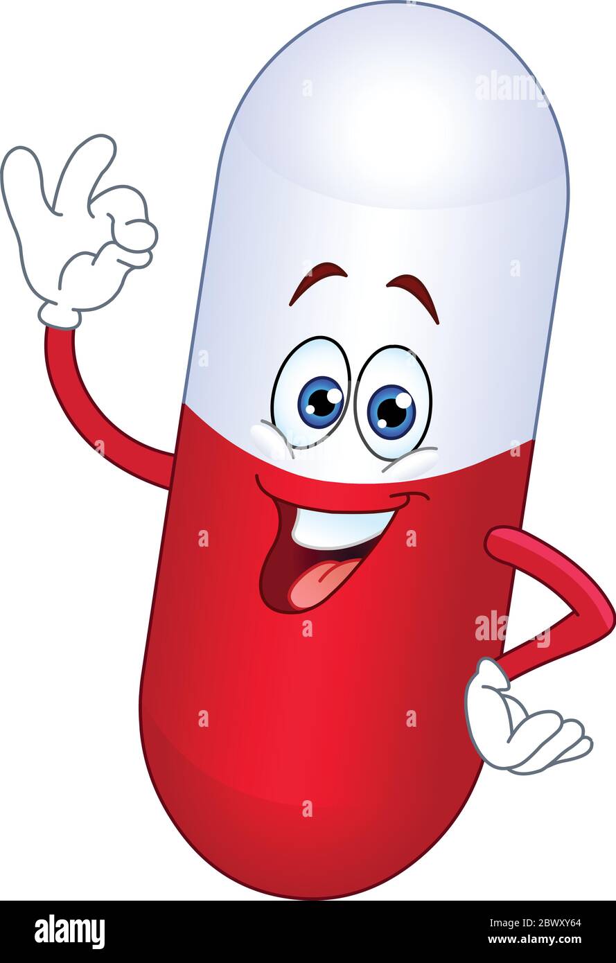Funny cartoon character pill hi-res stock photography and images - Alamy